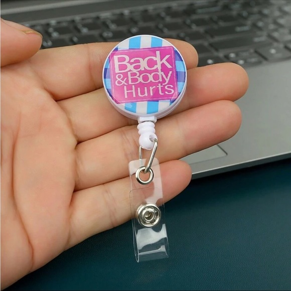 Accessories | Nurse Badge Holder Back And Body Hurts | Poshmark